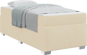 Rám postele s matrací Krémová 90 x 190 cm textil 3399157