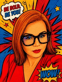 Hravý Pop-Art – Stylizovaný komiksový portrét na plátně z vaší fotky