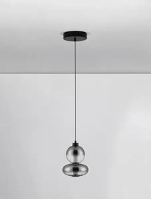 LED stmívatelný černo-šedý moderní lustr Bally
