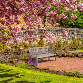 Kondela Dřevěná zahradní lavička, šedá, 150 cm, FABLA