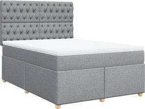 Box spring postel s matrací světle šedá 160 x 200 cm textil 3291338