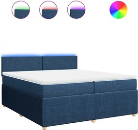 Box spring postel s matrací modrá 200x200 cm textil 3289862