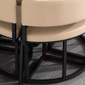 LuxuryForm DESIGN Jídelní set MONTE 4+1 - latte / černý