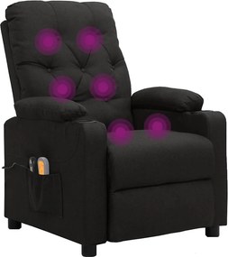 Elektrické masážní křeslo černé textil 3098853
