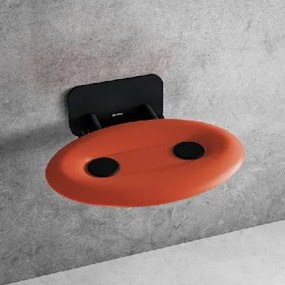 Ravak Ovo P II - Sprchové sedátko Orange/Black, 410x350 mm, černá/průsvitně oranžová B8F0000058