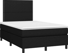 Box spring postel s matrací a LED černá 120 x 200 cm textil 3134783