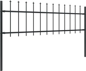 vidaXL Zahradní plot s hroty ocel 15,3 x 0,6 m černý [277601]