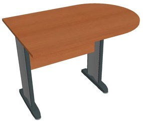 Stůl jednací oblouk 120 cm - Hobis Cross CP 1200 1 Dekor stolové desky: třešeň, Dekor lamino podnože: třešeň, Barva nohou: černá