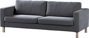 Potah na pohovku IKEA Karlstad, 3-místná, rozkládací barva šedá látka lesklé, sametová