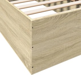 Rám postele dub sonoma 100 x 200 cm kompozitní dřevo 3281051