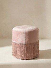 Sinsay - Puf s ozdobnými třásněmi - pastelová růžová