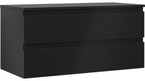 Mexen Orio koupelnová skříňka pod umyvadlo 100 cm s deskou, 2 zásuvky, černá mat - 91A10-10047-2-BFFC71