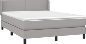 Box spring postel s matrací světle šedá 140 x 200 cm textil 3129553