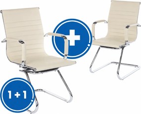 Konferenční židle Prymus K 1 + 1 ZDARMA, krémová