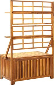 Úložný box s treláží 99 x 55 x 160 cm masivní akáciové dřevo 311881