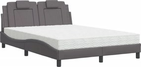 Postel Viana s matrací šedá 120 x 200 cm umělá kůže 3208785