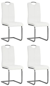 Konzolové jídelní židle 4 ks bílé umělá kůže,  246196