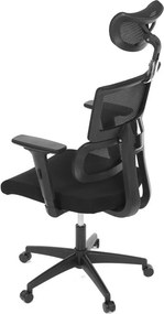 Kancelářská židle KA-B1025 BK, houpací mechanismus, černá síťovina (63 x 68) cm