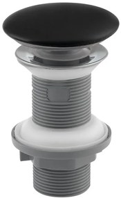 Sapho, Korek umywalkowy 5/4“ click-clack, ceramiczny grzybek, wys. 20-70mm, czarny, 38TP0163I