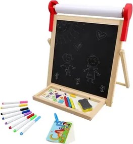 TEDDIES Tabule oboustranná magnetická / Dřevo / 33x33 cm / S rolí papí
