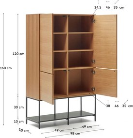 Skříňka v dekoru dubu v přírodní barvě 97,5x160 cm Vedrana – Kave Home