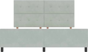 Postel s boxspringem s čelo Světle šedá 180 x 200 cm samet 3344957