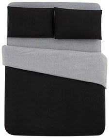 Černo-šedé bavlněné povlečení na dvoulůžko/prodloužené s prostěradlem 200x220 cm – Mila Home