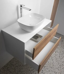 Aqualine Aqualine, ZANYA umyvadlová skříňka 80x50x46cm, bílá mat/dub emporio, ZA280