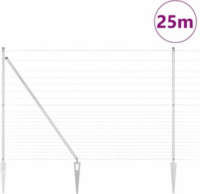 Svařované drátěné ploty s hroty 25 x 1,6 m Pozinkovaná ocel 3351444