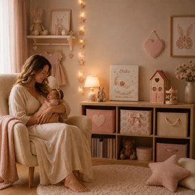 Personalizovaný milníkový tisk – Spící miminko na obláčku na plátně