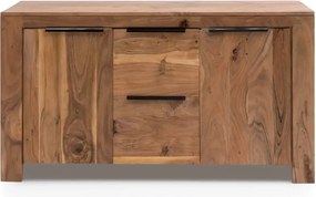 furniture-nabytek.cz - Koupelnový set Osvaro akácie - Černé kovové úchytky