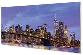 akrylový obraz Sunset bridge river 120x60 cm