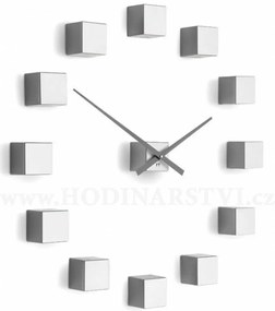 Designové nástěnné nalepovací hodiny Future Time FT3000SI Cubic silver