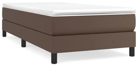 vidaXL Box spring postel hnědá 90 x 190 cm umělá kůže