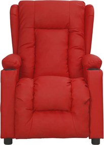 Polohovací křeslo vínové umělá kůže 339074
