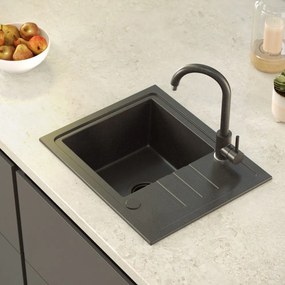 Kuchyňská dřezová baterie QUADRON KATE černá/stříbrná