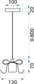 Toolight Rea, Samostatné závěsné stropní svítidlo NARNI, šedé, OSW-00265