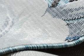 Dywany Łuszczów, Kusový koberec Botanic 65242 Feathers aqua – na ven i na doma, 157x220, modrá, chodba / předsíň