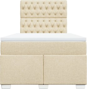 Box spring postel s matrací krémová 120x190 cm textil 3292739