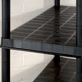 Úložný regál 5patrový černý 340 x 40 x 185 cm plast 3059861