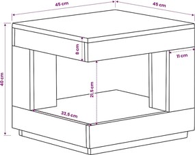 Konferenční stolek 45 x 45 x 40 cm masivní akáciové dřevo 320200