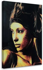Obraz na plátně Africká žena Brown - 40x60 cm