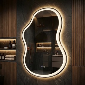 Tutumi Zrcadlo 80x55 cm s vyhříváním a regulovatelným LED osvětlením HOM-01516