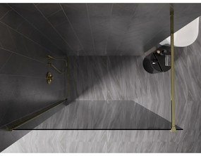 Mexen, Mexen Kioto-X sprchová stěna 90 x 200 cm, grafit 10 mm, zlatá - 800-090-101-50-40-X