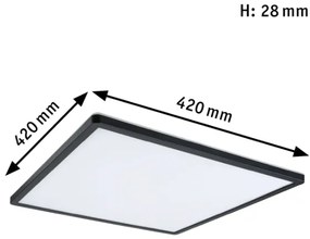 Paulmann 71016 Atria Shine, černé stropní svítidlo s korónou, 22W LED 4000K tříkrokové stmívání, 42x42cm
