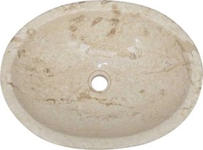 Umyvadlo krémové 53 x 40 x 15 cm mramor 149171