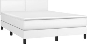 Box spring postel s matrací bílá 140x200 cm umělá kůže 3141006