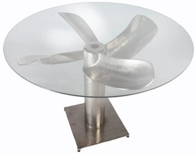 Designový jídelní stůl Propeller 94 cm stříbrný
