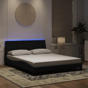 Rám postele s LED osvětlením bez matrace Hanko černý 160 x 200 cm samet 3213789