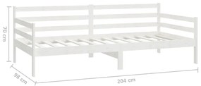 Válenda s matrací 90 x 200 cm bílá masivní borové dřevo,  3083585